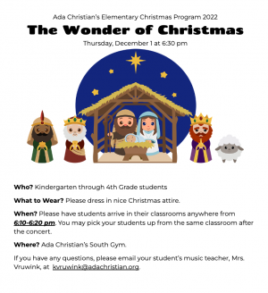 Elementary Christmas Program | Ada Christian School
